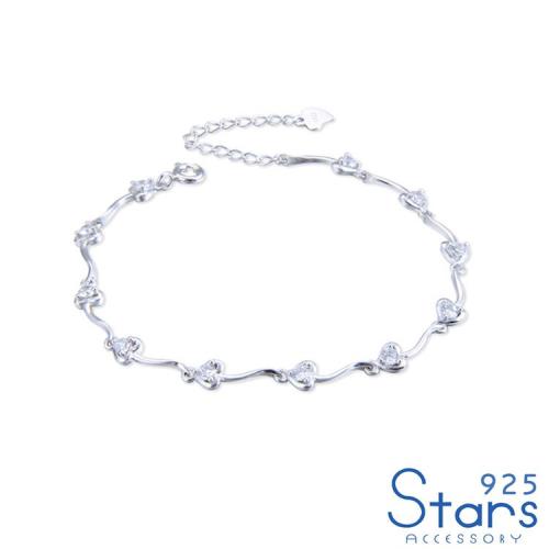 【925 STARS】純銀925閃耀鋯石愛心造型手鍊 造型手鍊|925純銀/千足銀手鍊/手環|ETMall東森購物網