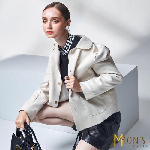 MONS 雙面親膚柔毛優雅修身外套|毛呢/羊毛大衣|ETMall東森購物網