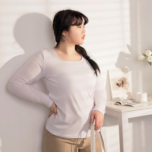 【OB 嚴選】純色實搭U領小顏彈性坑條上衣雲朵自訂款 《AB16384》|會員獨享好康折扣活動|上衣|ETMall東森購物網