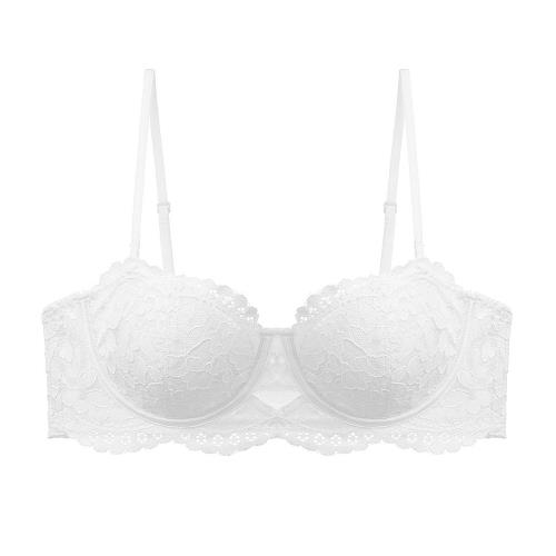 PinLe 法式軟鋼圈刺繡薄棉1/2杯性感兩穿內衣 C008 白色|無鋼圈/軟鋼圈|ETMall東森購物網
