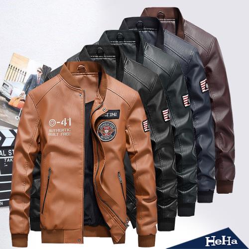 【HeHa】美式PU皮立領棒球外套 五色|外套|ETMall東森購物網