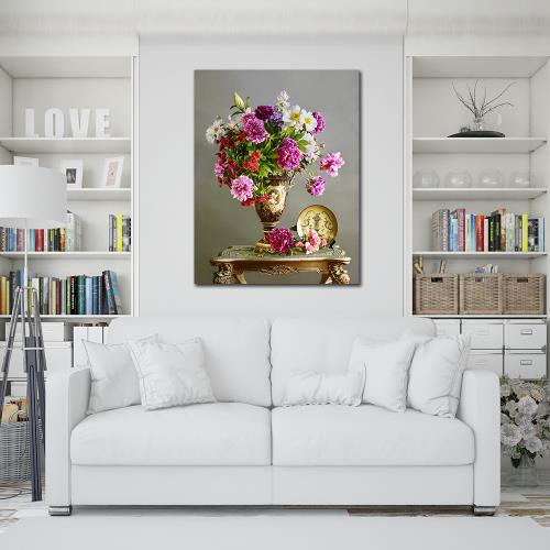 御畫房 花開吉祥 國家一級畫師手繪油畫60×80cm(VF-155)|油畫|ETMall東森購物網