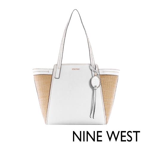 【NINE WEST】JENAE 麥稈拼接大托特包-純白(130723)|會員獨享好康折扣活動|多WAY包|ETMall東森購物網