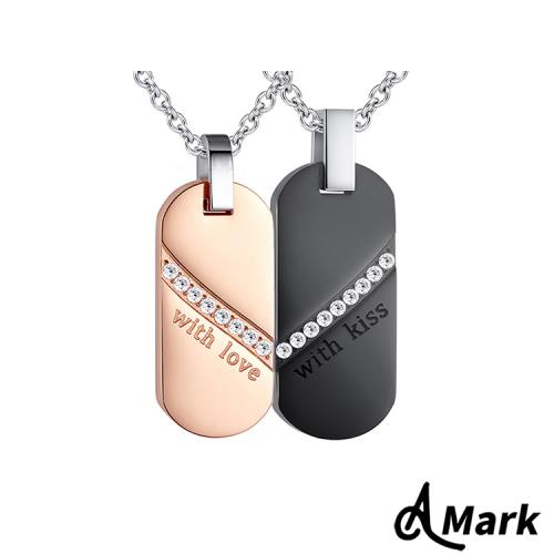 【A MARK】愛你在心吻鑽316L鈦鋼項鍊 (2款任選) |鋼飾項鍊|ETMall東森購物網