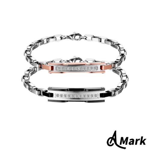【A MARK】璀璨排鑽時尚設計316L鈦鋼手鍊 (2款任選)|鋼飾手鍊/手環|ETMall東森購物網