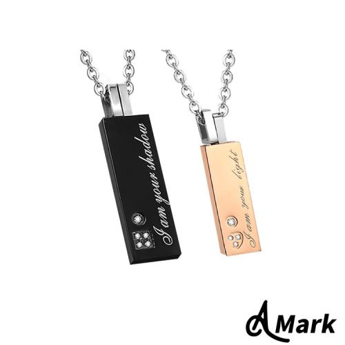【A MARK】真愛如影隨行美鑽刻字316L鈦鋼項鍊 (2款任選) |鋼飾項鍊|ETMall東森購物網