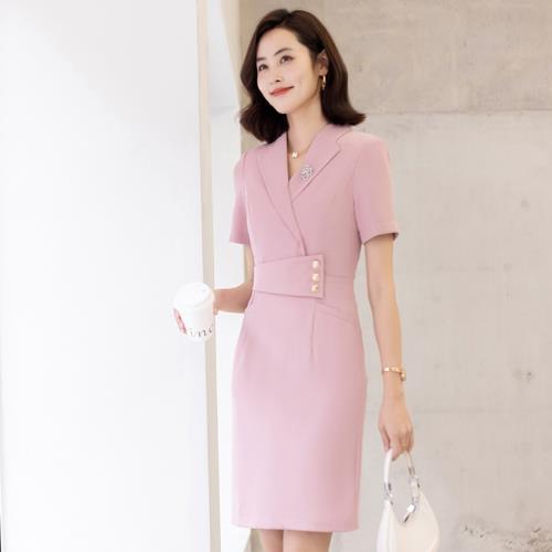 SZ-玩美衣櫃OL優雅知性收腰連衣裙S-4XL(共三色)|洋裝/套裝|ETMall東森購物網