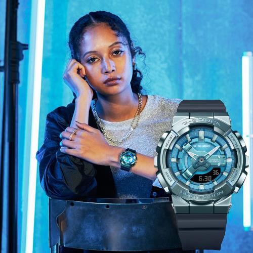 CASIO 卡西歐 G-SHOCK 金屬色雙顯電子錶-科技藍(GM-S110LB-2A)|G-SHOCK|ETMall東森購物網