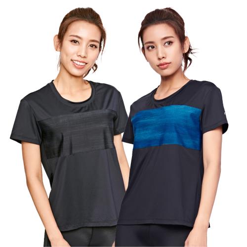 【iFit 愛瘦身】Fitty仿丹寧拼接運動上衣 短袖 休閒 排汗 運動 健身 2色可選 XS~XL|會員獨享好康折扣活動|短袖|ETMall東森購物網