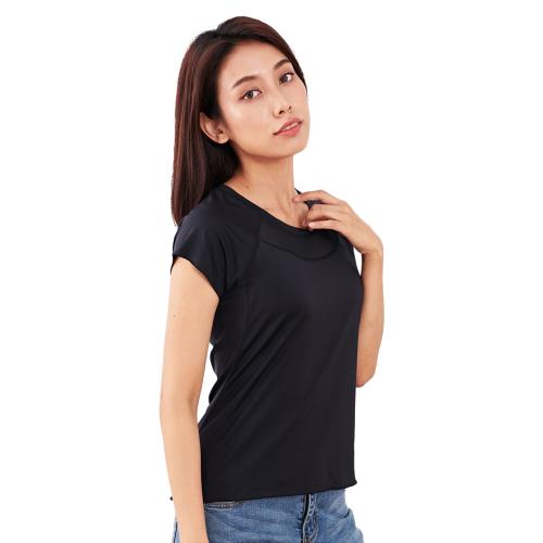 【iFit 愛瘦身】Fitt y網紗拼接運動上衣 黑色 運動 健身 排汗 透氣 XS~XL|短袖|ETMall東森購物網