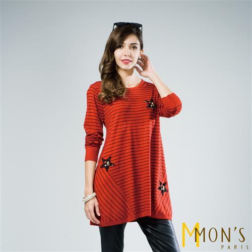 MONS 閃耀立體鑽飾A-Line長上衣|會員獨享好康折扣活動|上衣|ETMall東森購物網