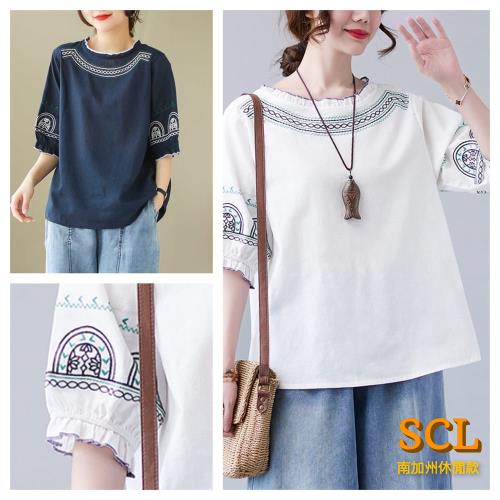 SCL 波希米亞風情繡花上衣|造型上衣|ETMall東森購物網