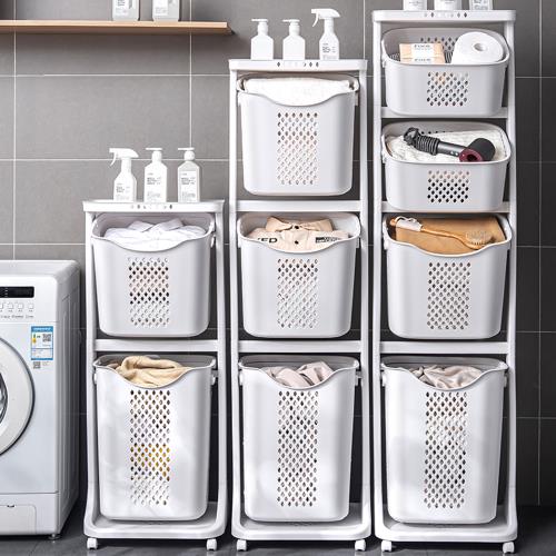 Mr.box 升級加大款-無印風雙向四層髒衣分類收納籃-附輪(特大籃+大籃+2小籃)|洗衣籃|ETMall東森購物網