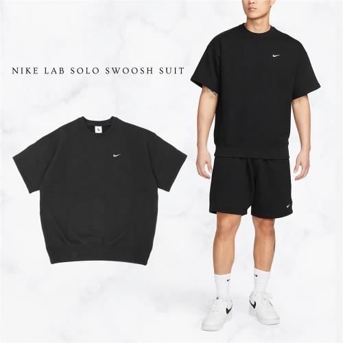 Nike 短袖 Lab Solo Swoosh Tee 男款 黑 寬版 短T 刺繡 小勾 DX0881-010|短袖|ETMall東森購物網