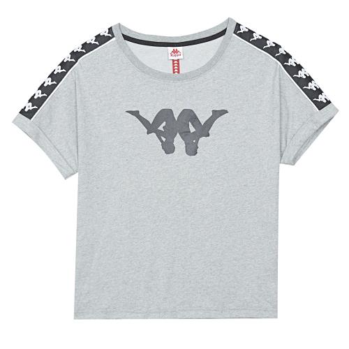 KAPPA義大利 舒適時尚 女短袖針織圓領T恤 灰麻花 32191VWWPP|T恤|ETMall東森購物網