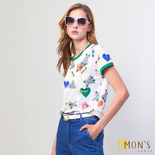 MONS 鑽飾小熊印花上衣|T恤|ETMall東森購物網