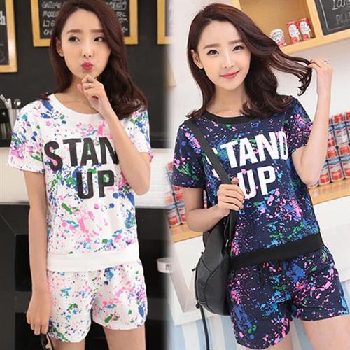 【韓國K.W.】Sale(現貨)薇之戀印花韓國棉短褲套裝2XL|褲子套裝/裙子套裝|ETMall東森購物網