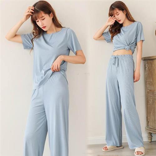 【韓國K.W.】Sale獨家款柔枝嫩葉仙女風悠閒套裝|褲子套裝/裙子套裝|ETMall東森購物網