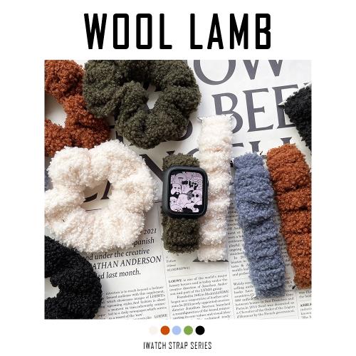 羊羔毛秋冬毛絨大腸圈適用iwatch蘋果手表apple watch表帶7123456|智慧手錶手環錶帶/腕帶|ETMall東森購物網