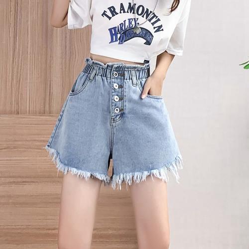 KVOLL-玩美衣櫃韓版甜美高腰牛仔短褲M-6XL|牛仔褲|ETMall東森購物網