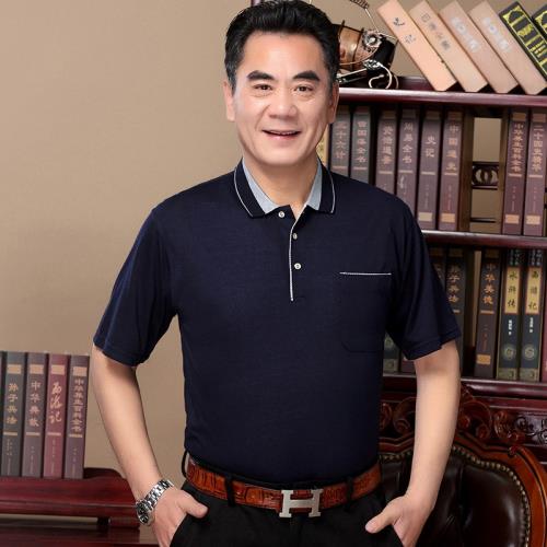 中年翻領薄款老人口袋短袖T恤衫|會員獨享好康折扣活動|T卹|ETMall東森購物網