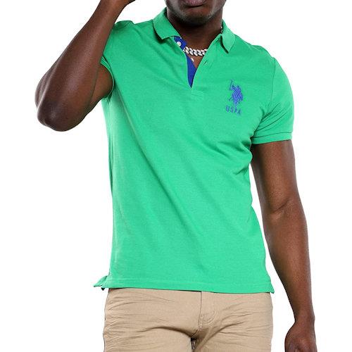 US Polo 2023男時尚大馬球標誌合身繼綠色短袖POLO|短袖|ETMall東森購物網