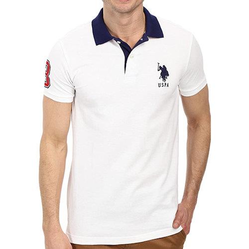 US Polo 2023男時尚大馬球標誌合身白色短袖POLO|短袖|ETMall東森購物網