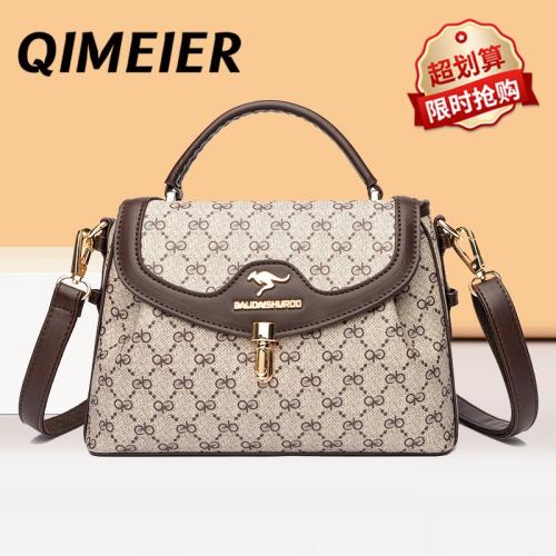 中年女包媽媽款斜挎包2025新款時尚鎖扣手提單肩包老花女士小挎包|通用款女包|ETMall東森購物網