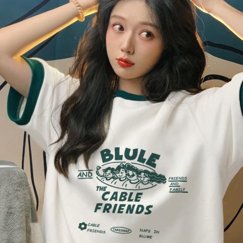 大碼港味復古chic設計感短袖t恤女2022夏季ins超火寬松半袖上衣潮|T恤|ETMall東森購物網