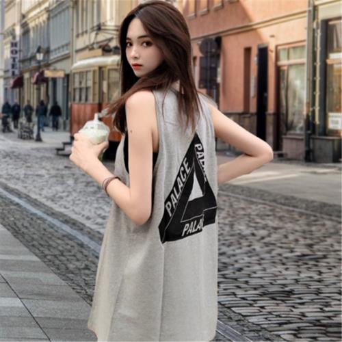 背心女夏外穿潮ins寬松藍球服bf原宿風坎肩個性無袖t恤中長款上衣|背心吊帶|ETMall東森購物網