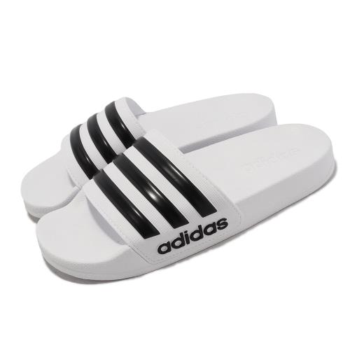 adidas 拖鞋 Adilette Shower K 童鞋 中童 黑 白 一片拖 運動拖鞋 小朋友 愛迪達 HP7606|女運動涼鞋 ...