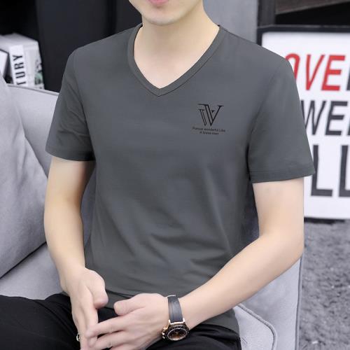 韓版男裝修身體恤時尚v字領短袖|T恤|ETMall東森購物網