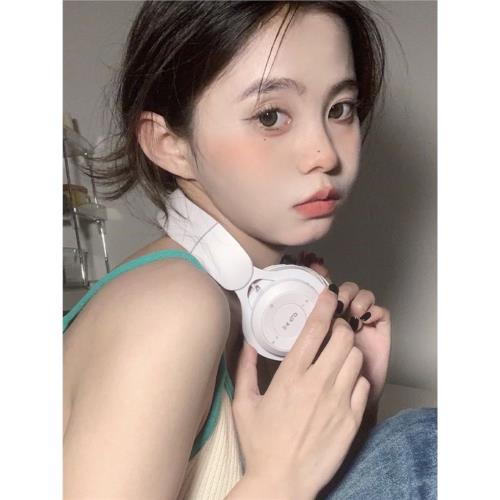 抖音ins同款無線藍牙耳機頭戴式復古女生小巧掛脖式拍照裝飾耳麥|一般頭戴耳機|ETMall東森購物網