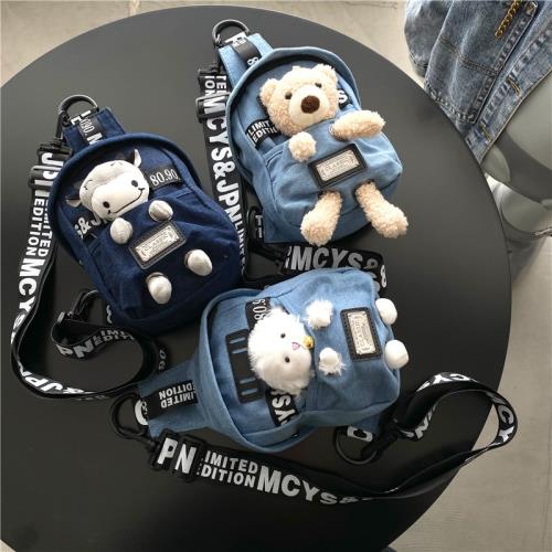 可愛網紅牛仔斜挎ins潮酷胸包|胸包|ETMall東森購物網