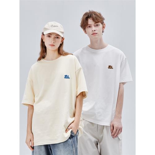 PSO Brand32支230克雙紗面料可愛小狗基礎款短袖男純色情侶裝T恤|T恤|ETMall東森購物網