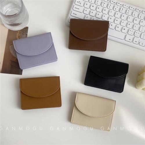 韓國ins簡約小巧純色小卡包女學生短款PU皮質感便攜零錢包~|卡包|ETMall東森購物網