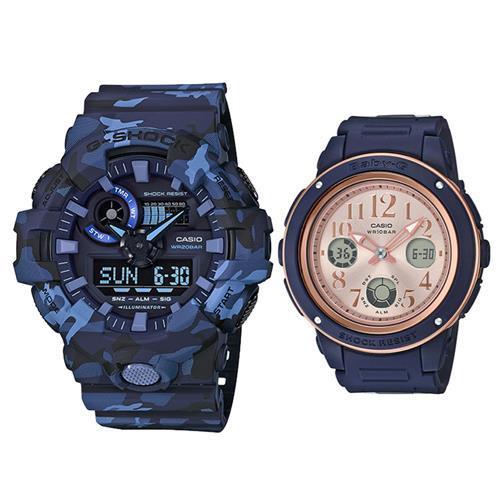 【CASIO】G-SHOCK X BABY-G 潮流耐衝擊運動對錶 (GA-700CM-2A+BGA-150PG-2B1)|G-SHOCK|ETMall東森購物網