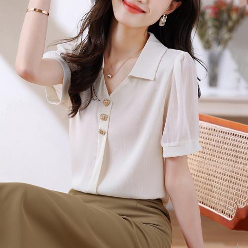 白色戀人-玩美衣櫃氣質百搭V領小襯衫M-3XL|上衣|ETMall東森購物網