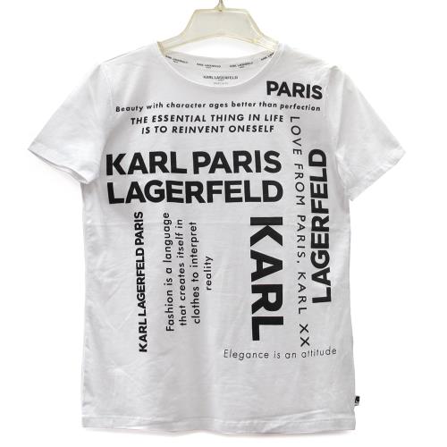 KARL LAGERFELD 卡爾巴黎字母短袖棉T(白色)|KARL LAGERFELD|ETMall東森購物網