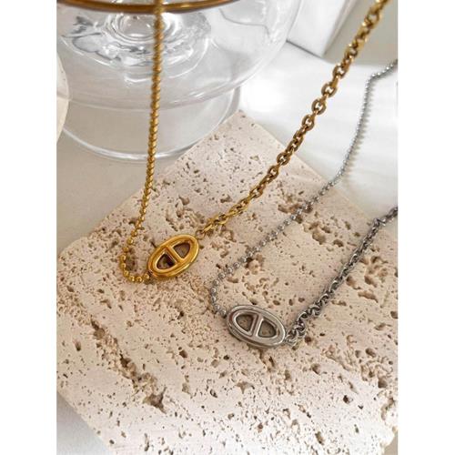 ins鈦鋼保色網紅女鎖骨鏈18K金|項鍊|ETMall東森購物網