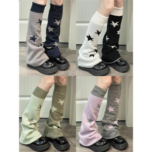 Ruibbit搭配雙面穿星星襪套日系jk白色少女Y2K堆堆襪針織腿套辣妹|中筒襪|ETMall東森購物網