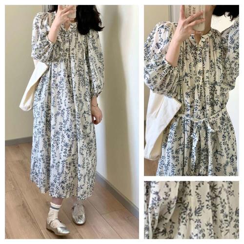 AKARA 中大服飾 防曬 涼感 韓系七分袖中長連身裙洋裝 L--3XL|短袖洋裝|ETMall東森購物網