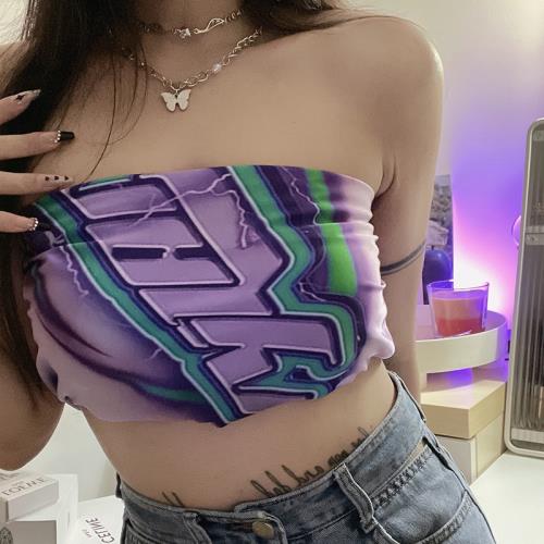 尤嘻島辣妹y2k小眾紫色頭巾包頭方巾絲巾女性感抹胸腰帶搭配牛仔|圍巾/絲巾/披肩|ETMall東森購物網