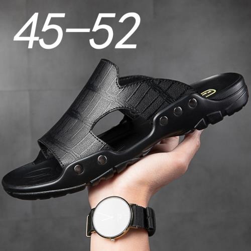 涼鞋男夏新款47外穿48加肥加大碼48涼拖鞋50超大號51真皮軟52拖鞋|一字拖|ETMall東森購物網