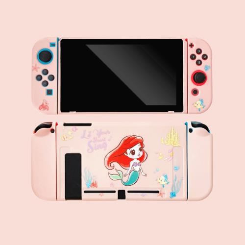 美人魚switch任天堂OLED保護殼分體殼ns配件底座殼軟套少女收納包|觸筆|ETMall東森購物網
