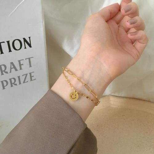 ins時尚潮流鈦鋼鍍不掉色女18K金|手鍊|ETMall東森購物網