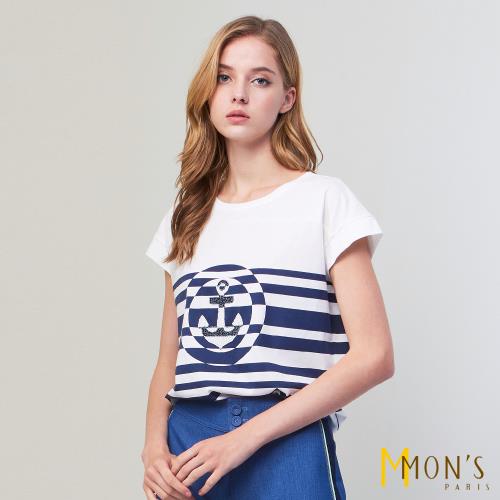 MONS 沁涼修身100%純棉舒適造型上衣|上衣|ETMall東森購物網
