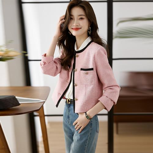 SZ-玩美衣櫃小香風撞色邊條短版女外套M-3XL(共二色)|西裝外套|ETMall東森購物網