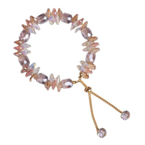 Jpqueen 閃耀不規則水晶可伸縮串珠手鍊(粉色)|串珠手鍊/手環|ETMall東森購物網