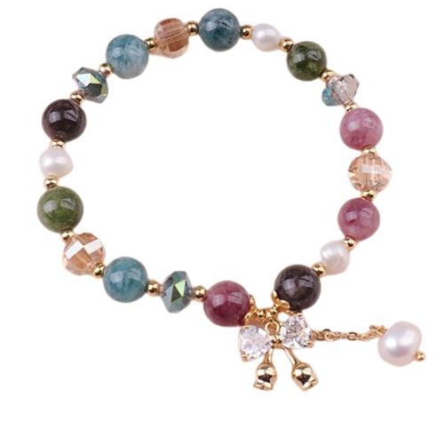 Jpqueen 高雅蝴蝶結垂墜珍珠水晶串珠手鍊(彩色)|串珠手鍊/手環|ETMall東森購物網